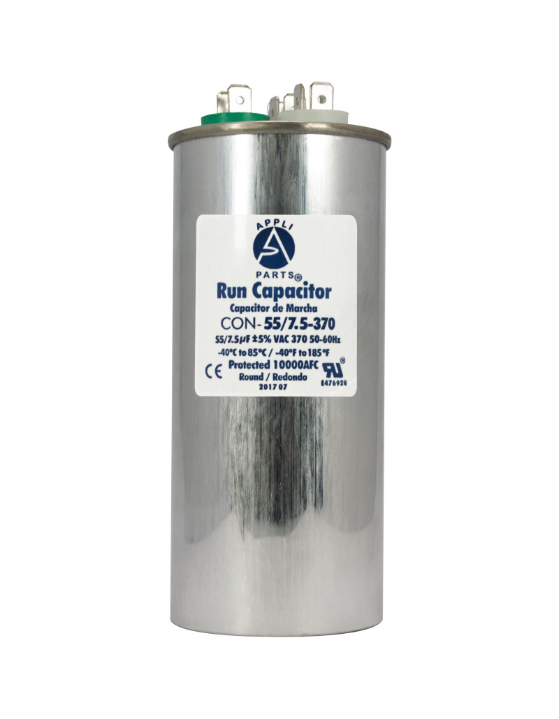appli-parts-dual-run-capacitor-for-ac-5575-mfd-uf-microfarads-370vac-or ...